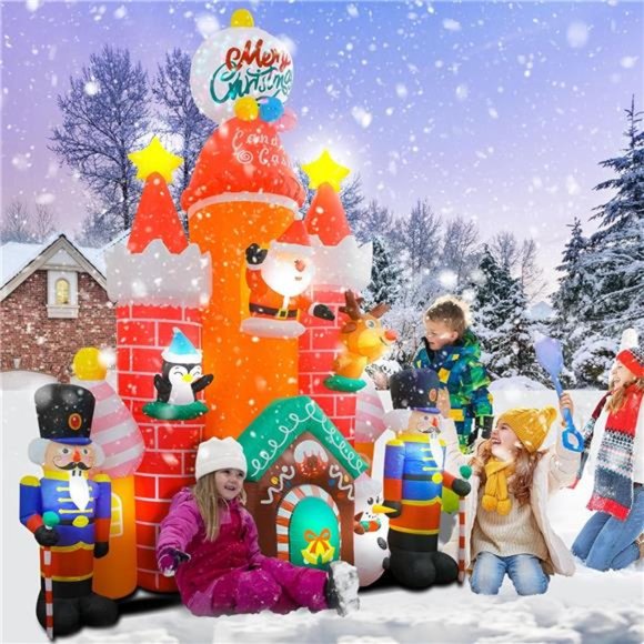 Holiday | 11ft Christmas Inflatables Castle Blow Up Decorations Outdoor ...